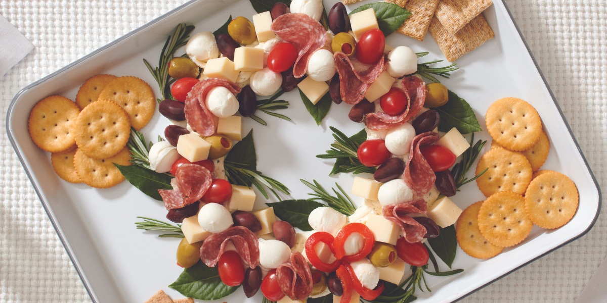Holiday Cheese Wreath